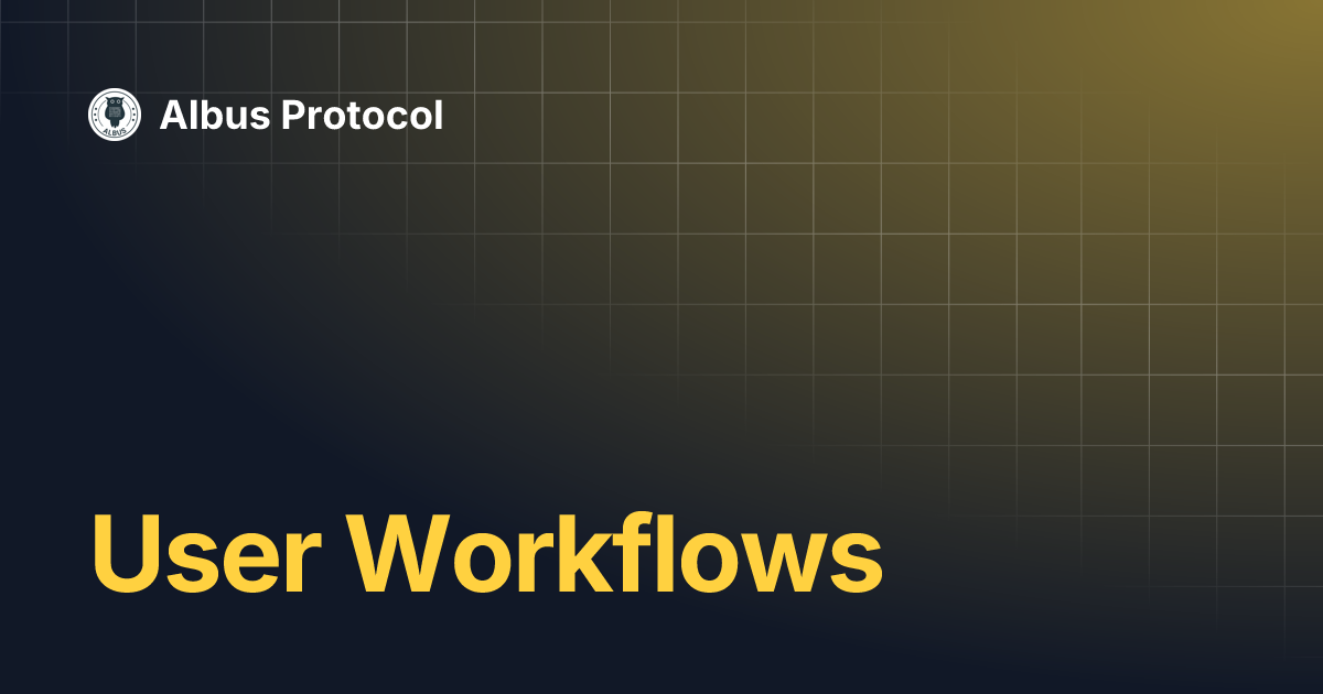 User Workflows | Albus Protocol